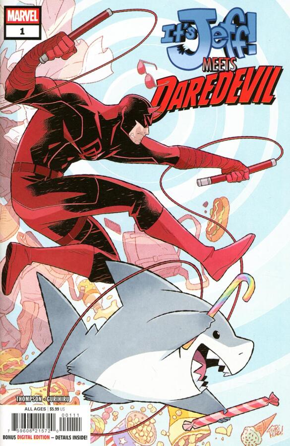 It's Jeff Meets Daredevil #1 - Nic Klein - Jaws Homage - CovrPrice.com